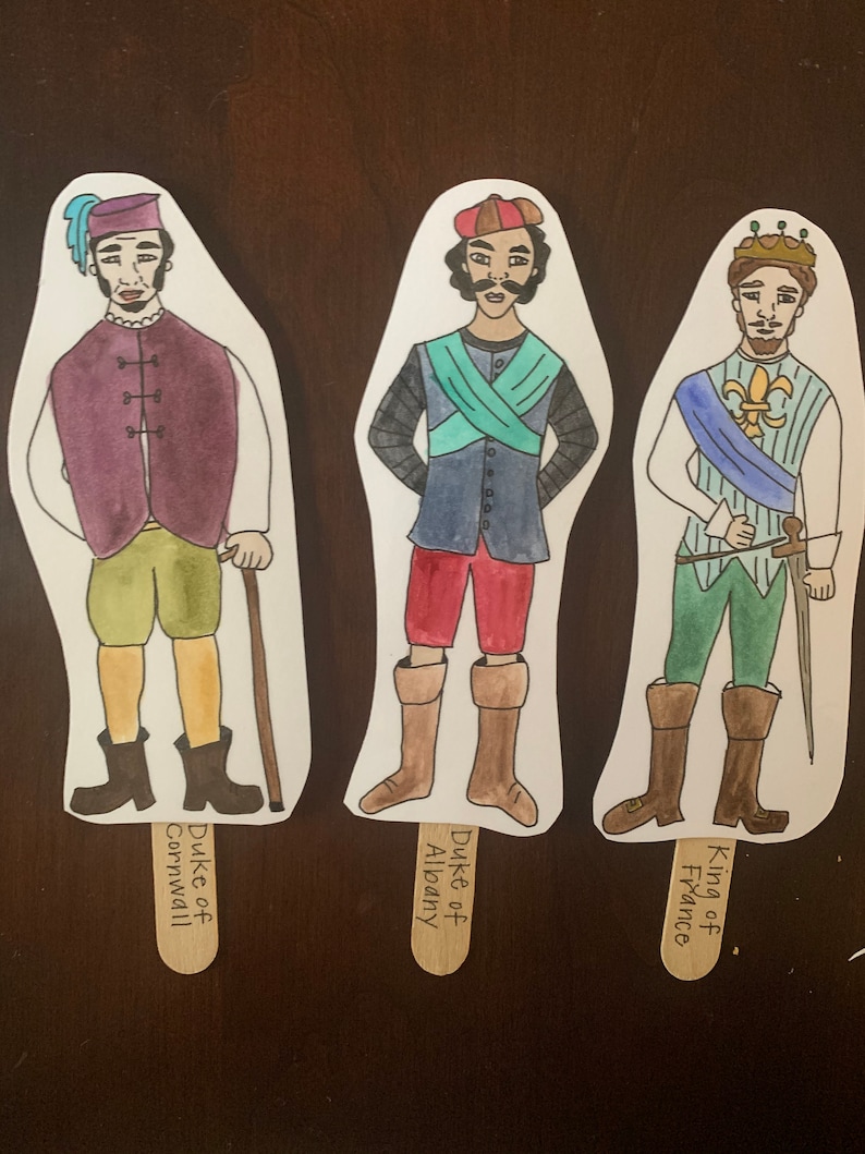 King Lear Shakespeare Popsicle Puppets - Etsy
