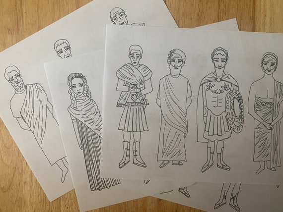 Julius Caesar/plutarch Popsicle Puppet Pack Color-your-own - Etsy