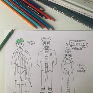 Color-your-own Romeo and Juliet Shakespeare Popsicle Puppets - Etsy