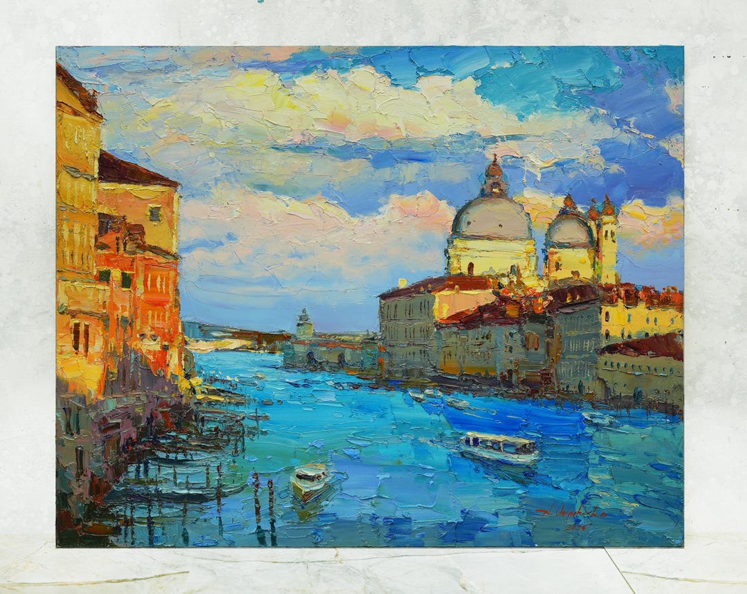 Grand Canal, Venice - Italian Landscape Painting Original Impasto ...