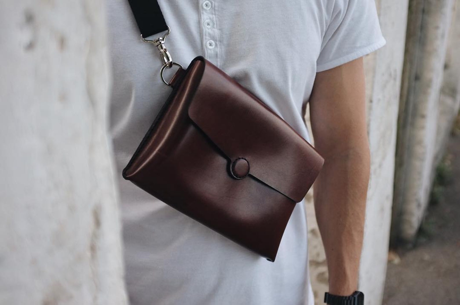 Leather Crossbody Belt Bag: Small Unisex Design - Etsy