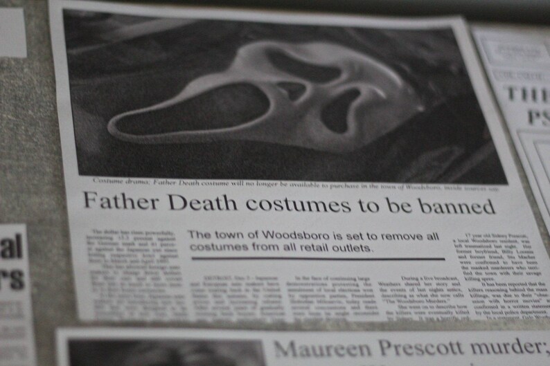 SCREAM / Ghostface / Newspaper Bundle / Props - Etsy UK