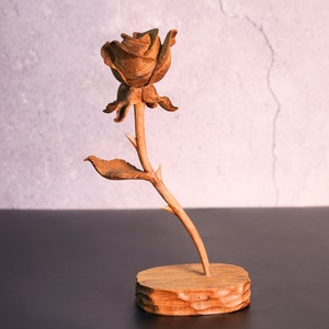 Wooden Rose, Premium Handcrafted Wood Rose, a Surrealistic Carved Gift ...