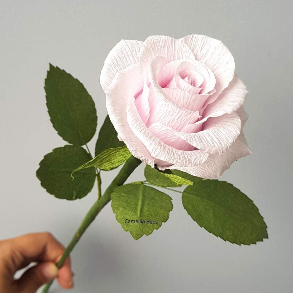 Paper Rose Gift Single Long stem Paper Rose for Mothers Day | Etsy