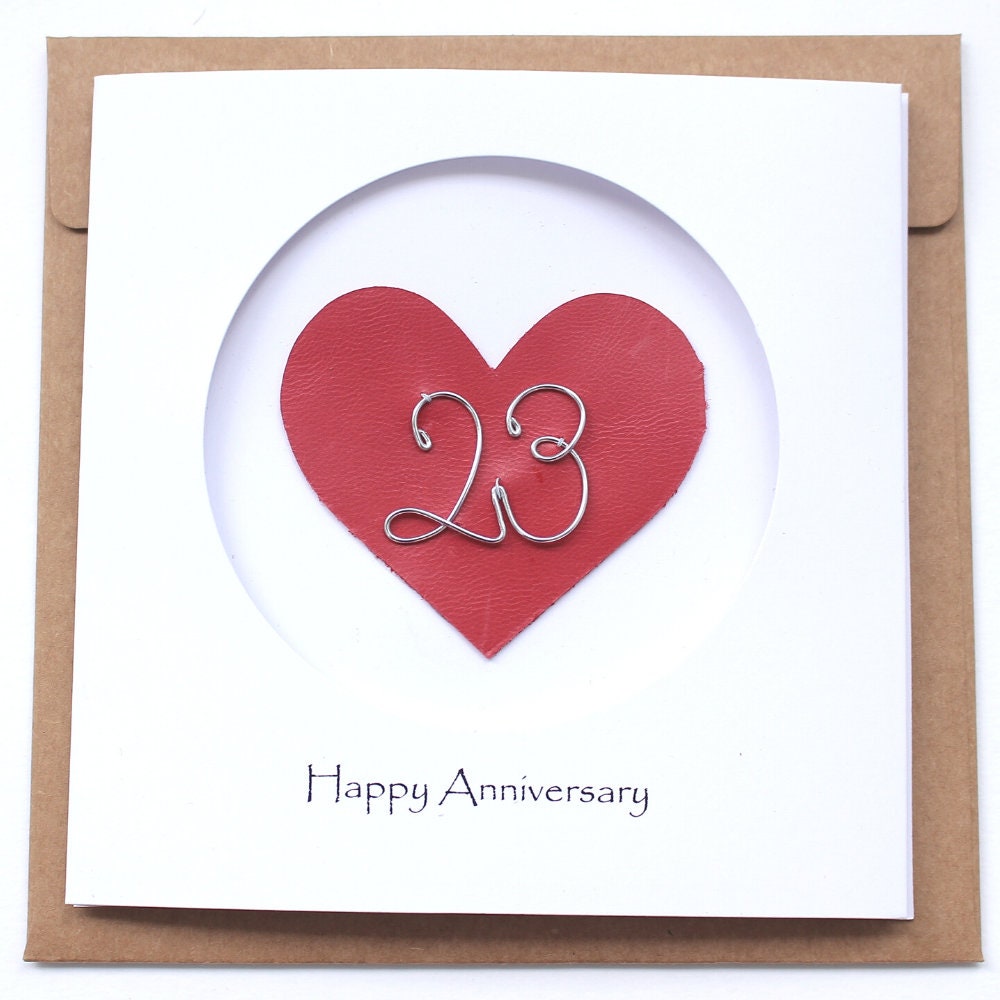 23rd Wedding Anniversary Card for Her Him Handmade - Etsy