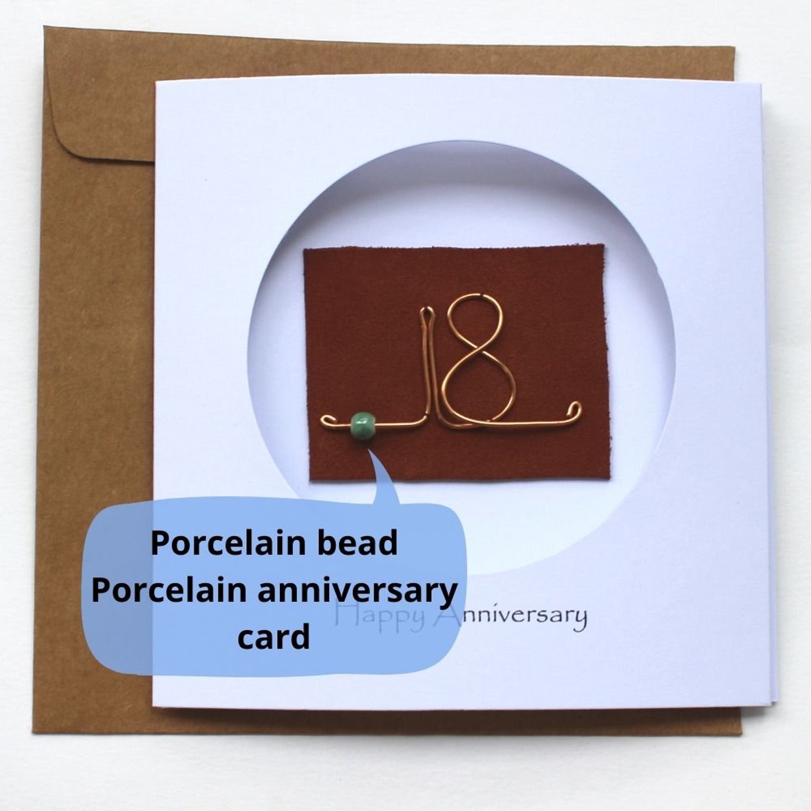 18th Wedding Anniversary Card for Her Him Handmade Porcelain - Etsy