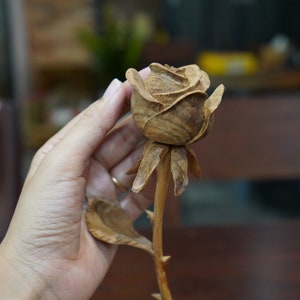Wooden Rose, Premium Handcrafted Wood Rose, a Surrealistic Carved Gift ...