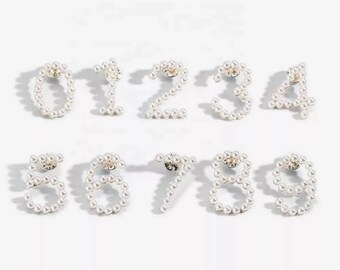 Pearl Number Brooch - Etsy