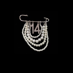 Sorority Safety Pin Line Number Brooch - Etsy