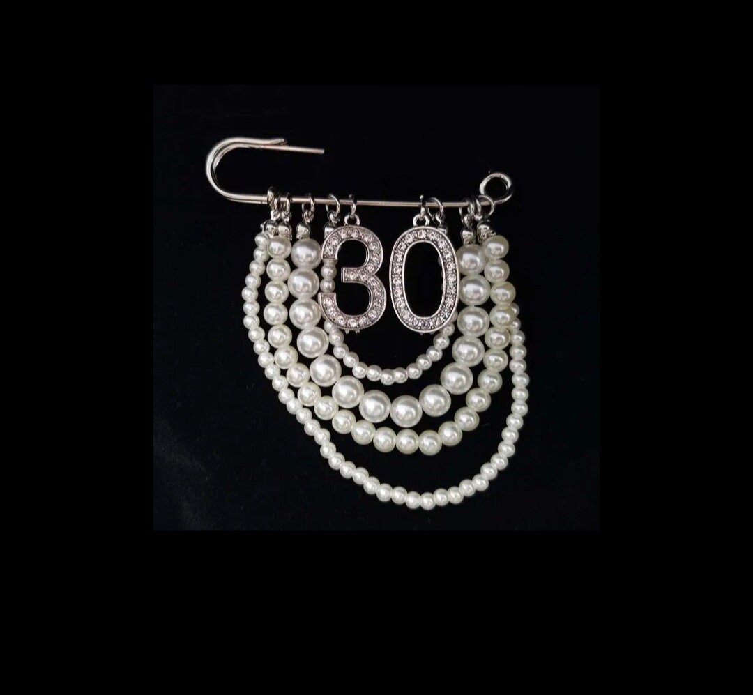Sorority Safety Pin Line Number Brooch - Etsy