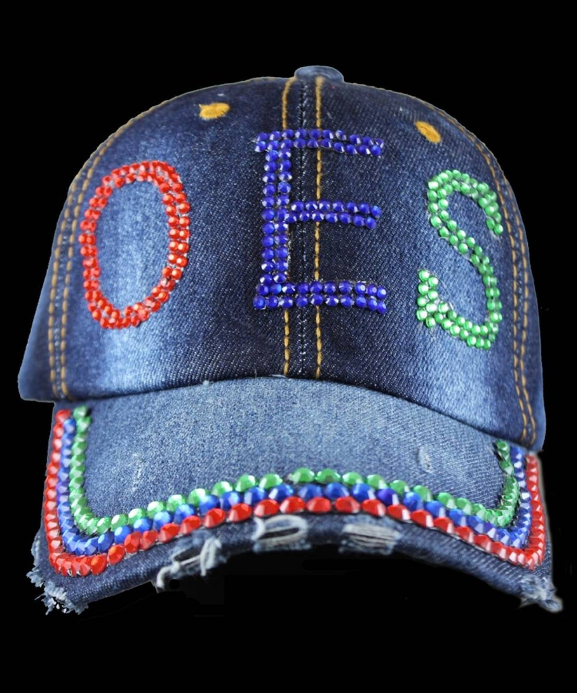 OES Rhienstone Baseball Cap - Etsy