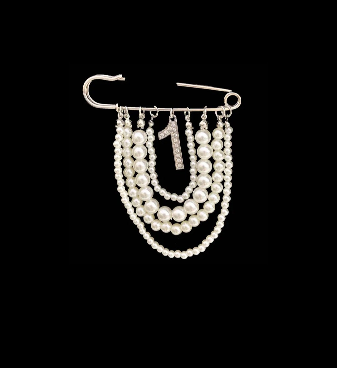 Sorority Safety Pin Line Number Brooch - Etsy
