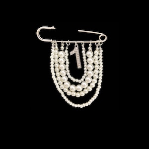 Sorority Safety Pin Line Number Brooch - Etsy