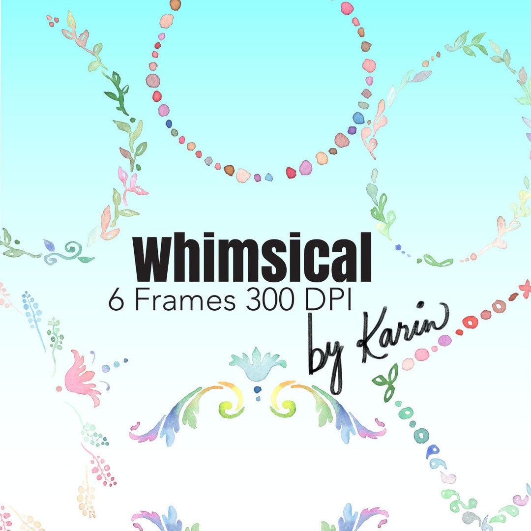 Watercolour Frame Clip Art, Whimsical Frames, Pastel Frames, Cute Frames, DIY Invitations, Craft ...