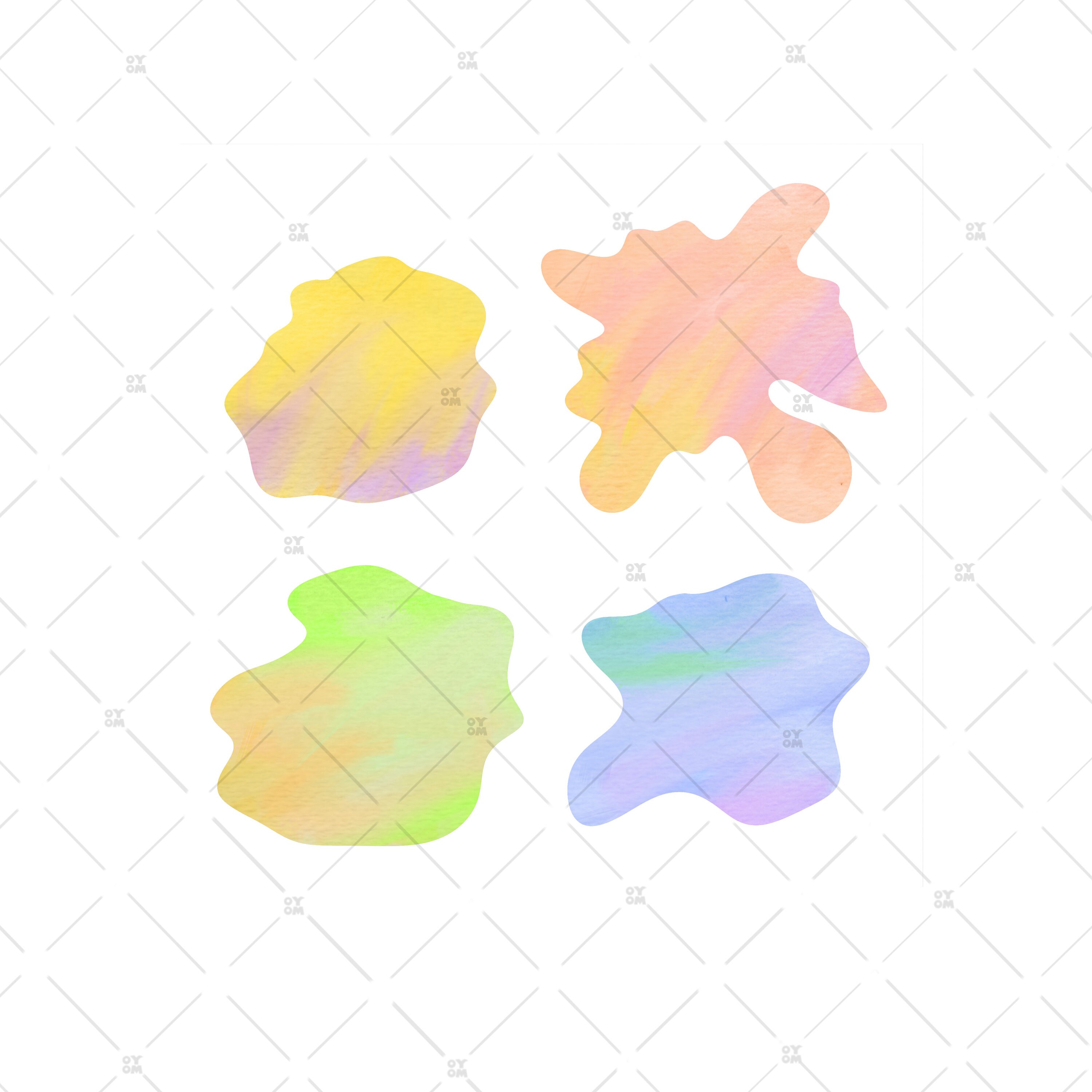 Pastel Paint Splash Swatch Watercolor Graphic Elements Splotch | Etsy