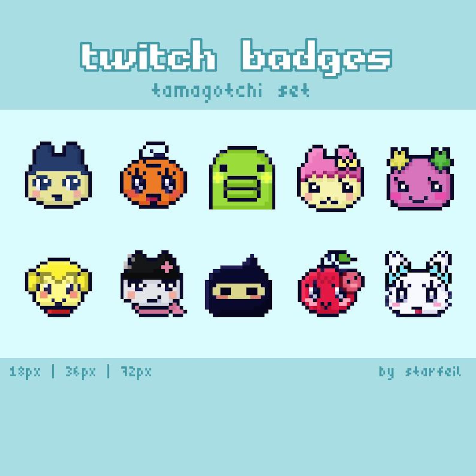 Tamagotchi Pixel Twitch Badges, Bit/sub Badges (digital Download) - Etsy