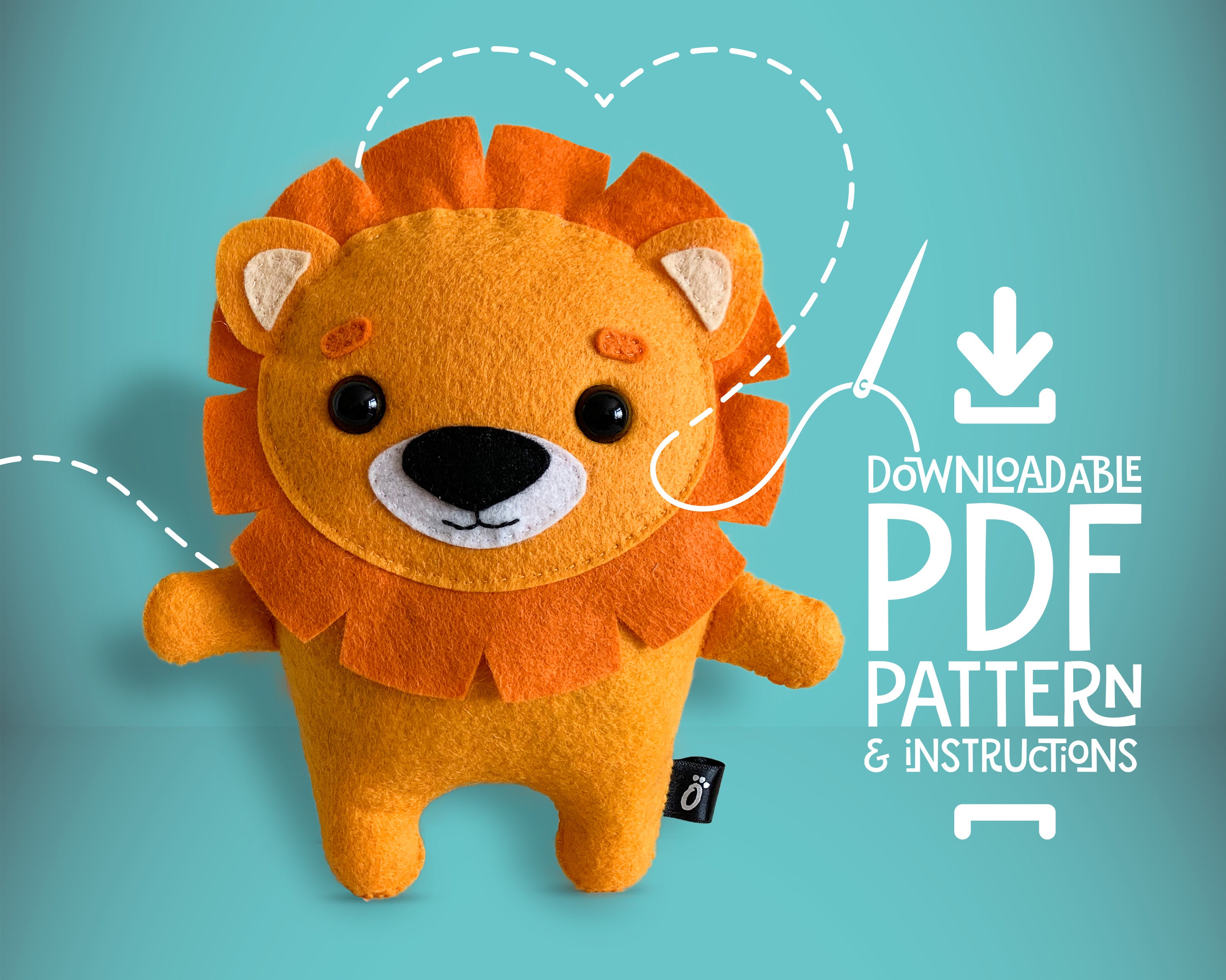 Lion SEWING PATTERN PDF Make Your Own Plush Animal Toy | Etsy