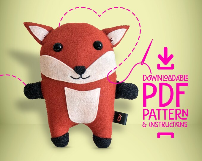 Fox SEWING PATTERN PDF - Make Your Own Plush Animal Toy - Etsy UK