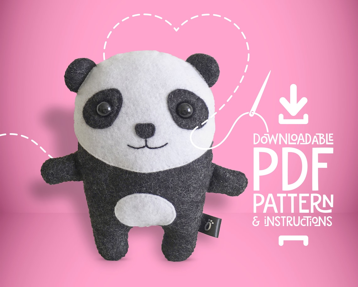 Panda SEWING PATTERN PDF Make Your Own Plush Animal Toy - Etsy