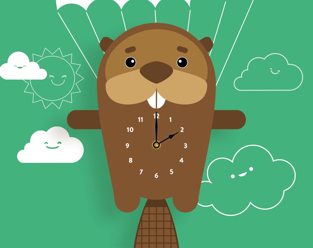 Beaver Pendulum Clock Woodland Nursery Decor Kids Clock - Etsy