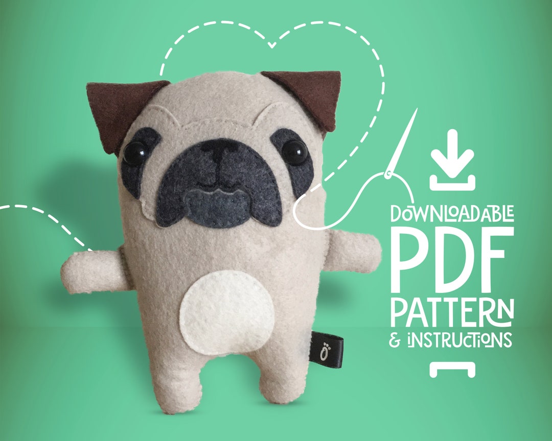 Pug SEWING PATTERN PDF Make Your Own Plush Animal Toy - Etsy
