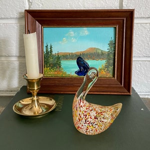 Vintage Murano Glass Paperweight Goose With Confetti Design and Blue ...