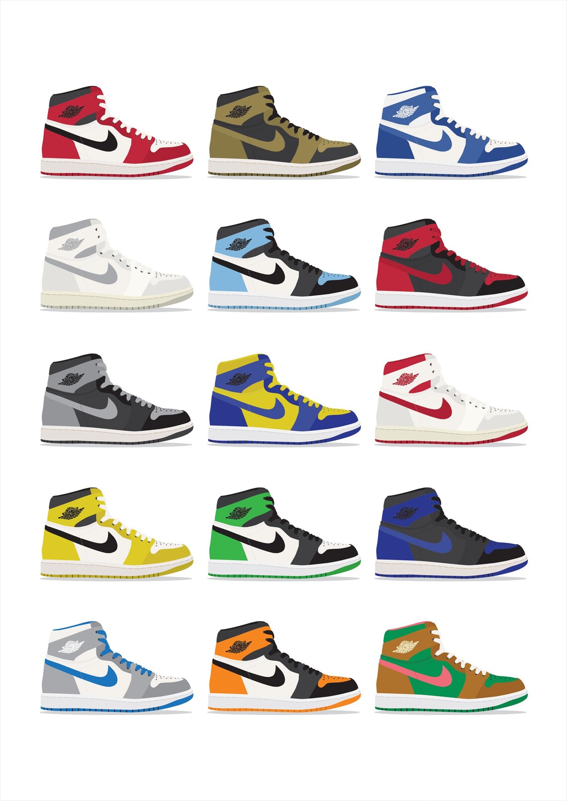 Air Jordan 1 Sneaker Print - Etsy