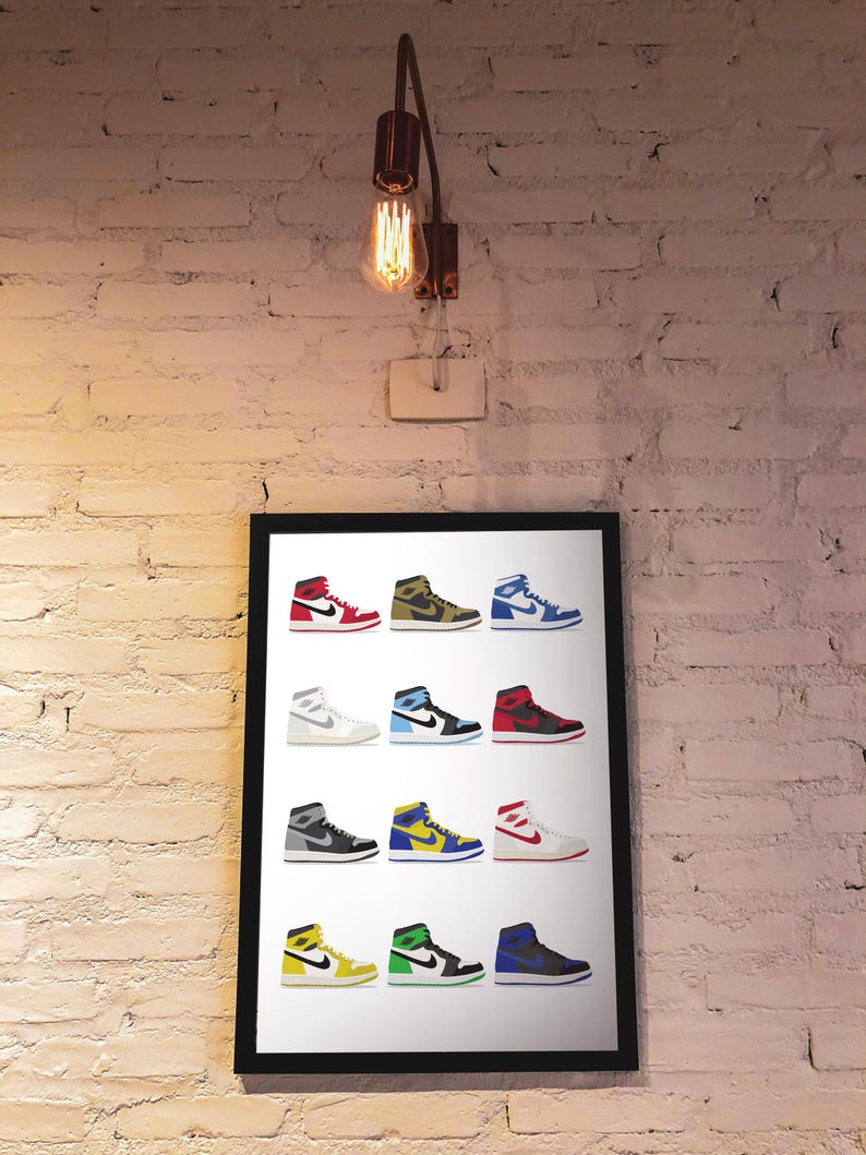 Air Jordan 1 Sneaker Print - Etsy