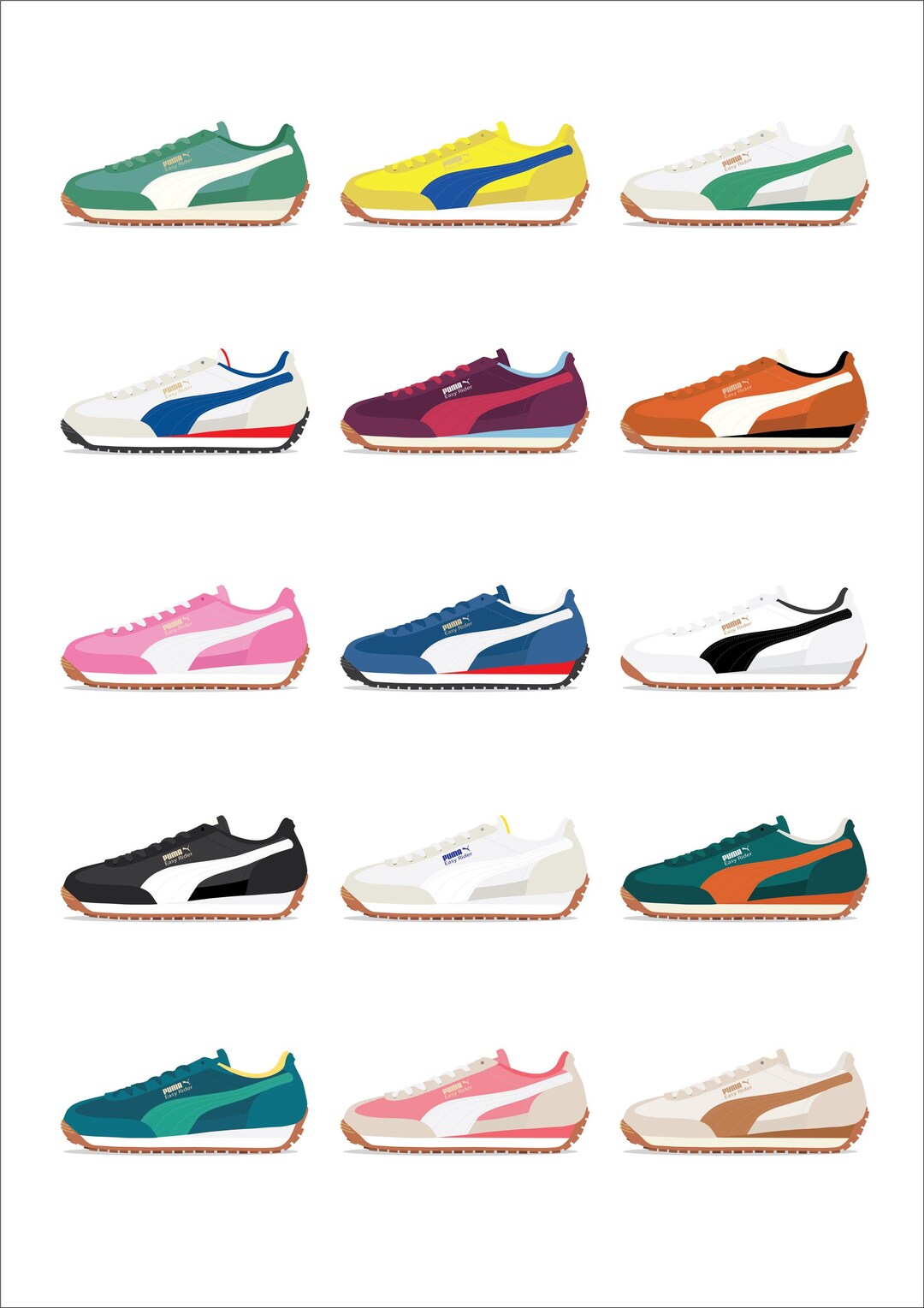 Puma Easy Rider Sneaker Print - Etsy