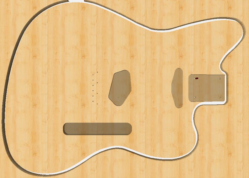 Jazzcaster-style Guitar Body CNC File: SVG DXF C2D for Shapeoko, Xcarve ...