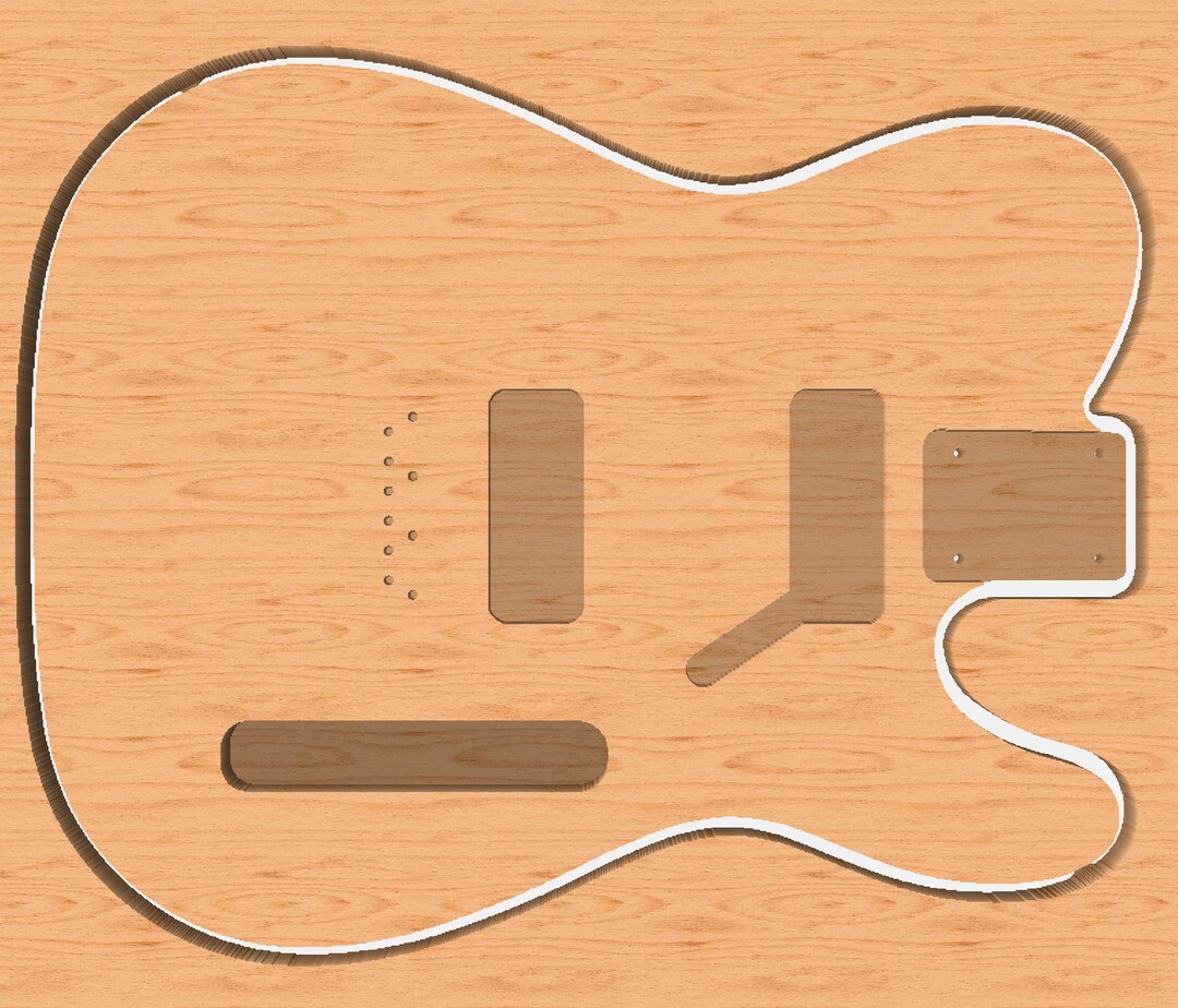 T-style Guitar Body Drawings, P90 Pickups, SVG DXF CNC File (digital ...