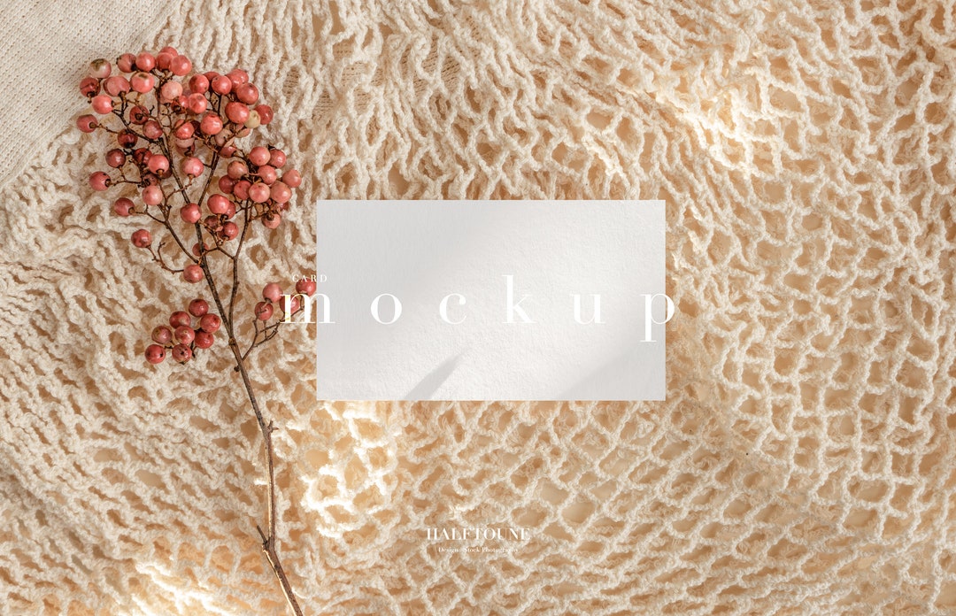 3.5x2 Card Mockup, Branding Mockup, Beige Mockup, Neutral Card Mockup ...