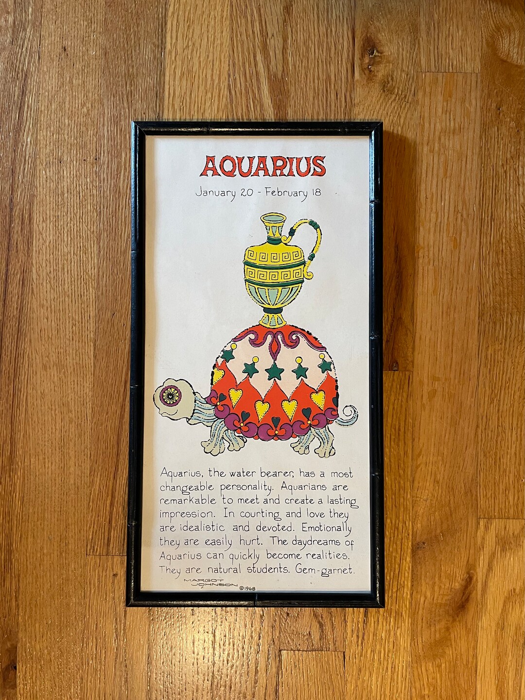 Margot Johnson 1968 AQUARIUS Zodiac Horoscope Framed POP ART Print ...