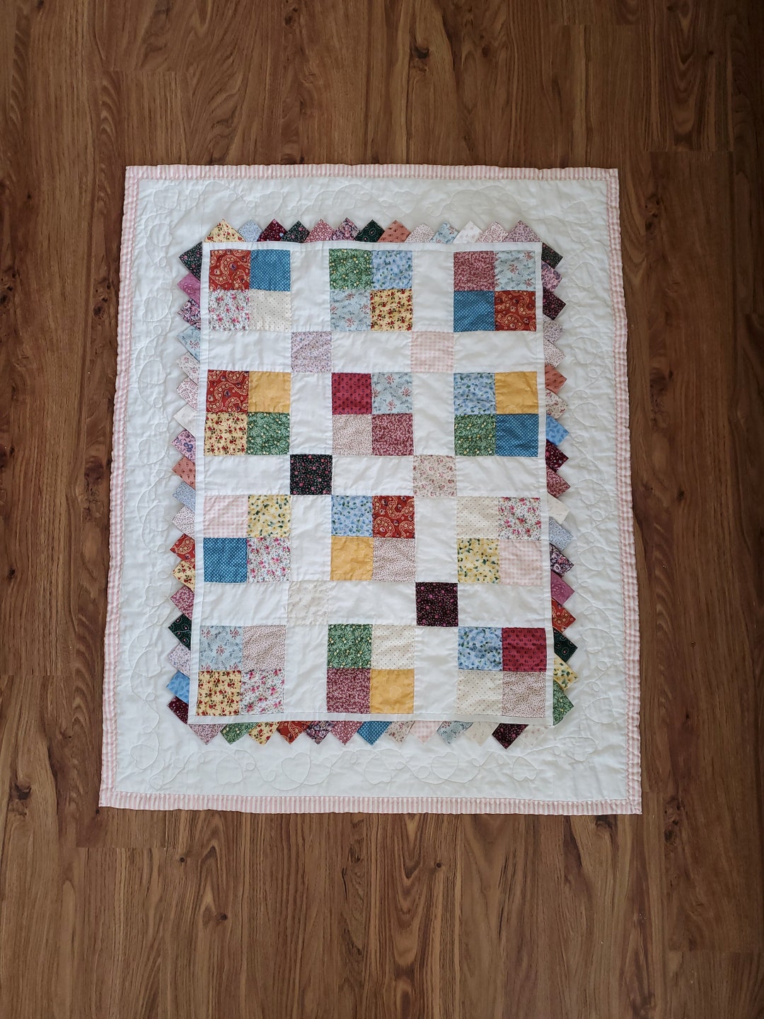 Prairie Points Baby Girl Quilt - Etsy
