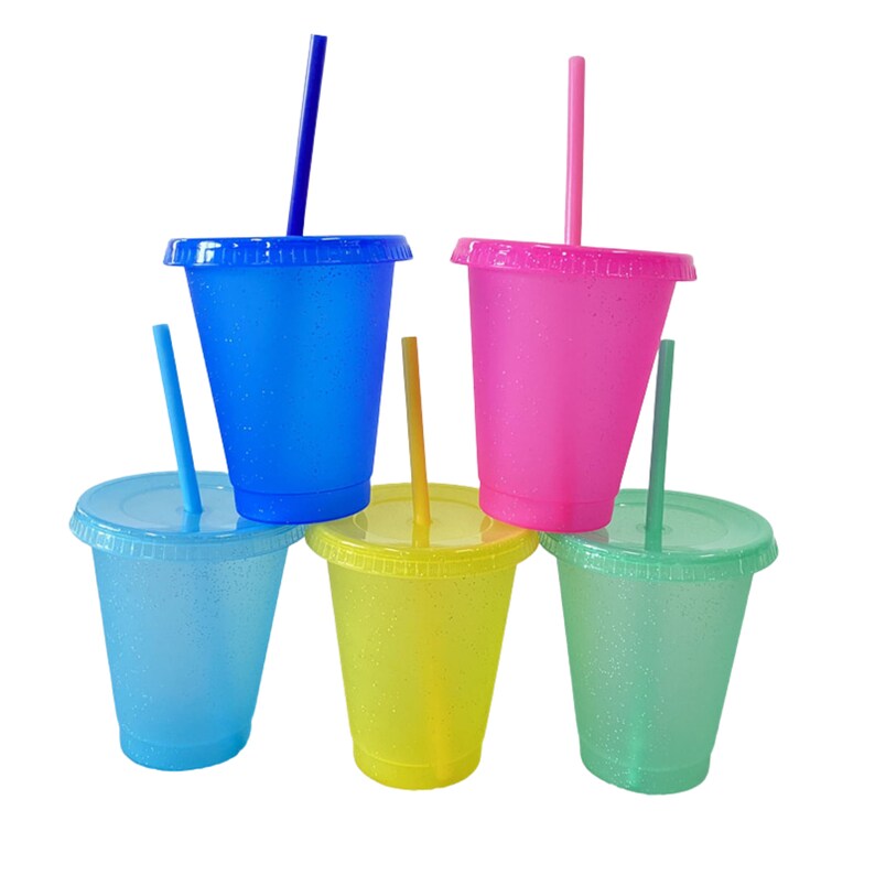 16oz. Spring Time Frosted Cups With Glitter Reusable | Etsy
