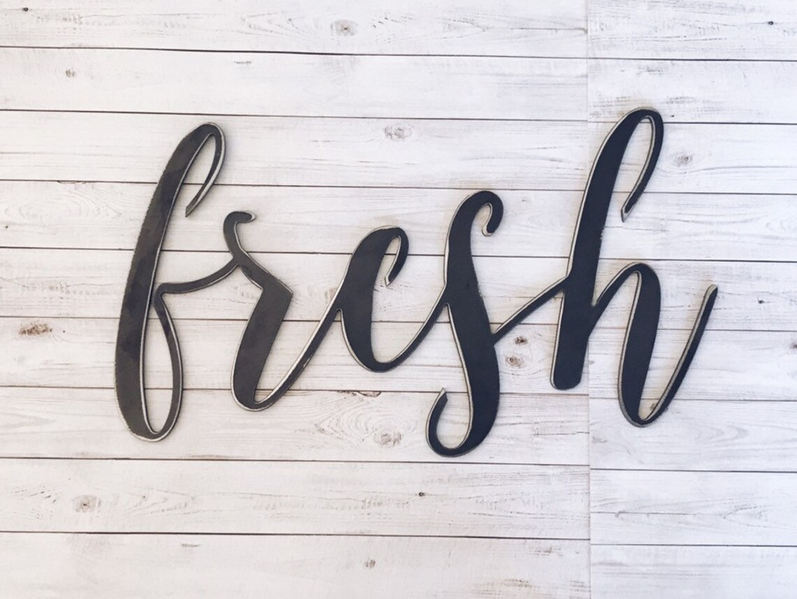Metal Fresh Sign Fresh Sign Metal Word Art Sign Metal Home - Etsy