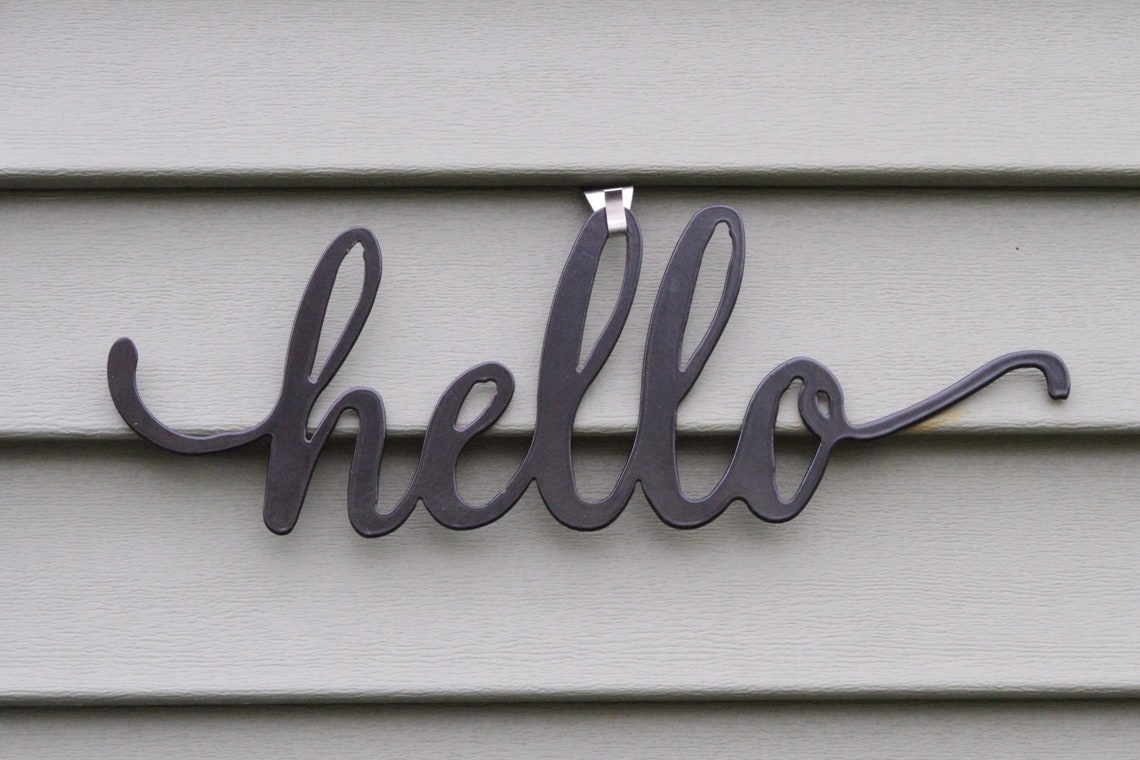 Hello Sign 2 Metal Wall Artmetal Wall Decor - Etsy