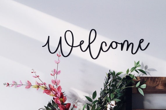 Welcome Sign Metal Welcome Sign Metal Word Art Sign Metal | Etsy