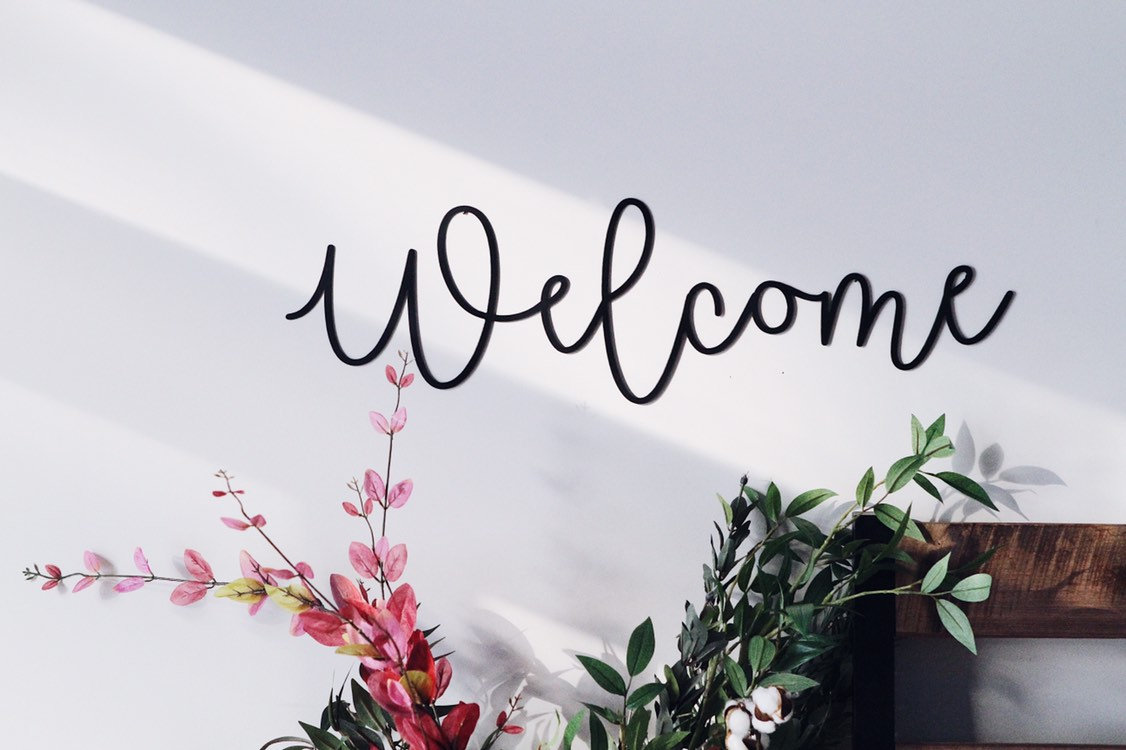 Welcome sign metal welcome sign metal word art sign metal | Etsy