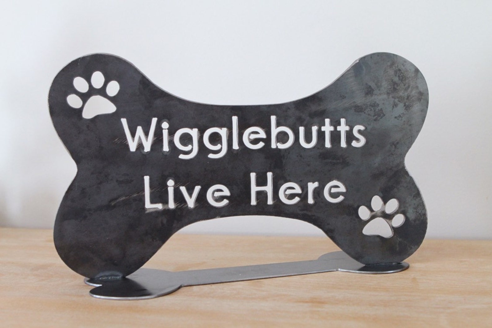 Metal Dog Bone Sign Wigglebutts Sign Dog Wall Sign - Etsy