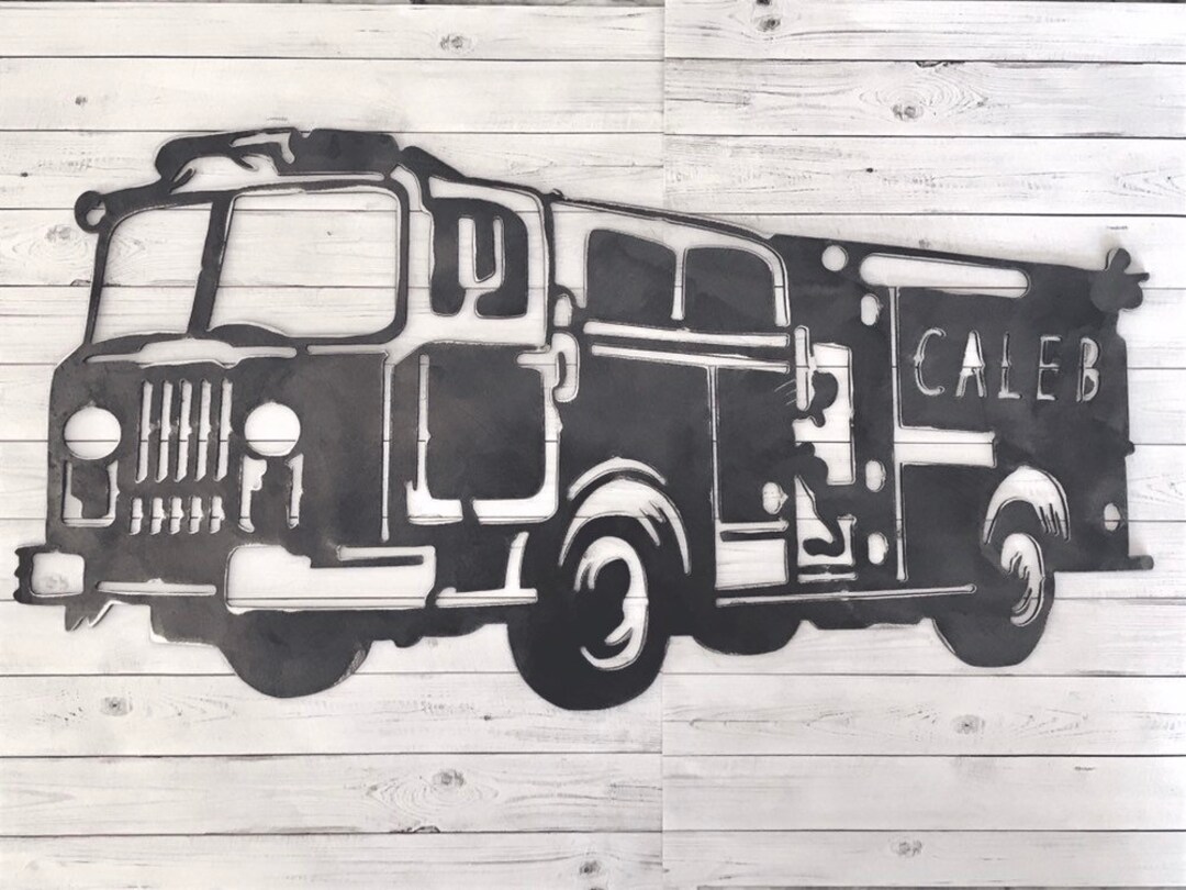 Metal Fire Truck Sign, Metal Truck Sign, Metal Home Decor - Etsy