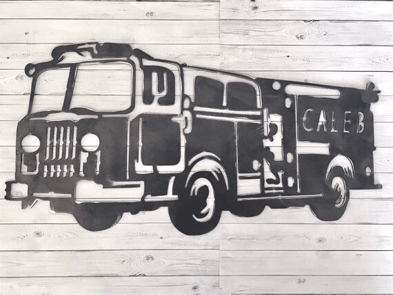 Metal Fire Truck Sign Metal Truck Sign Metal Home Decor | Etsy