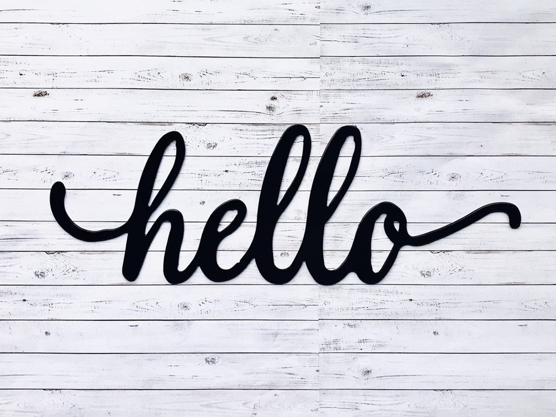 Hello Sign 2 Metal Wall Artmetal Wall Decor - Etsy