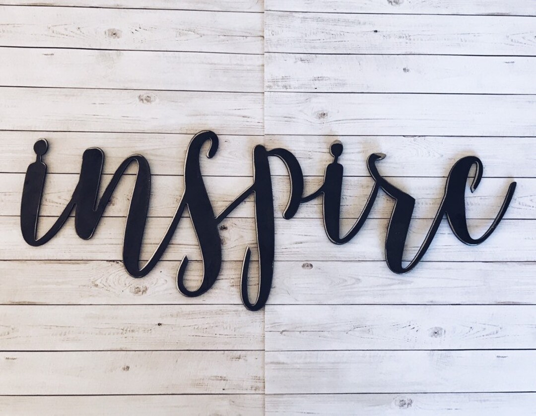 Inspire Sign, Metal Inspire Sign, Metal Word Art Sign, Metal Home Decor ...