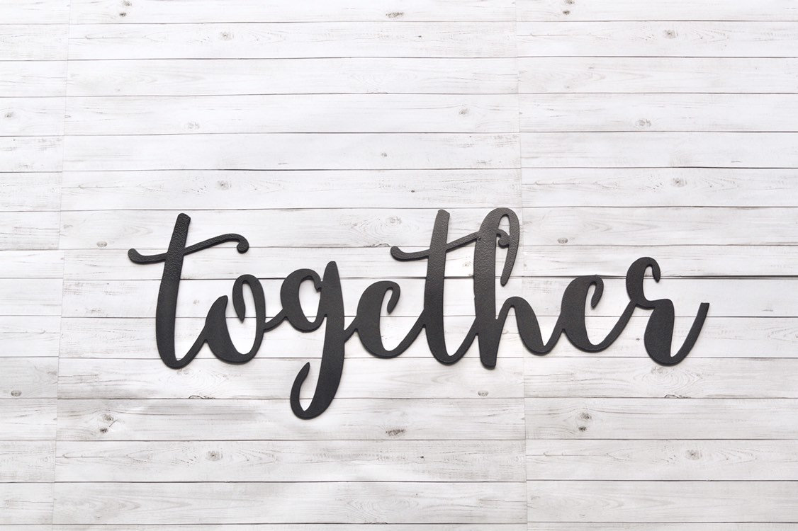 Together sign metal together sign metal word art sign metal | Etsy