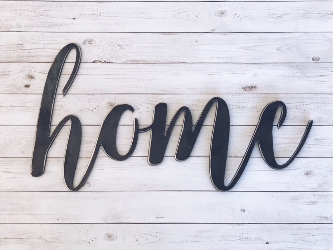 Home Sign, Metal Home Sign, Metal Word Art Sign, Metal Home Decor - Etsy