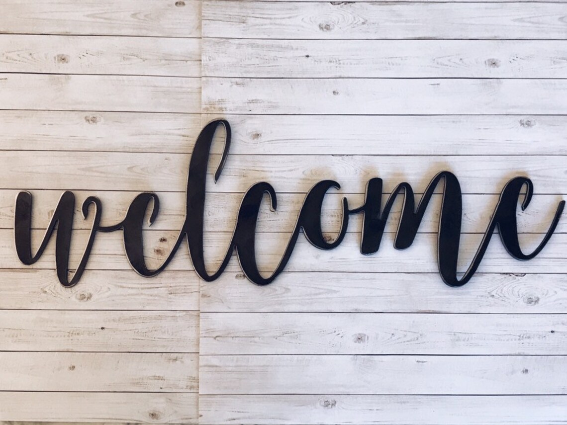 Welcome Sign Metal Welcome Sign Metal Word Art Sign Metal - Etsy