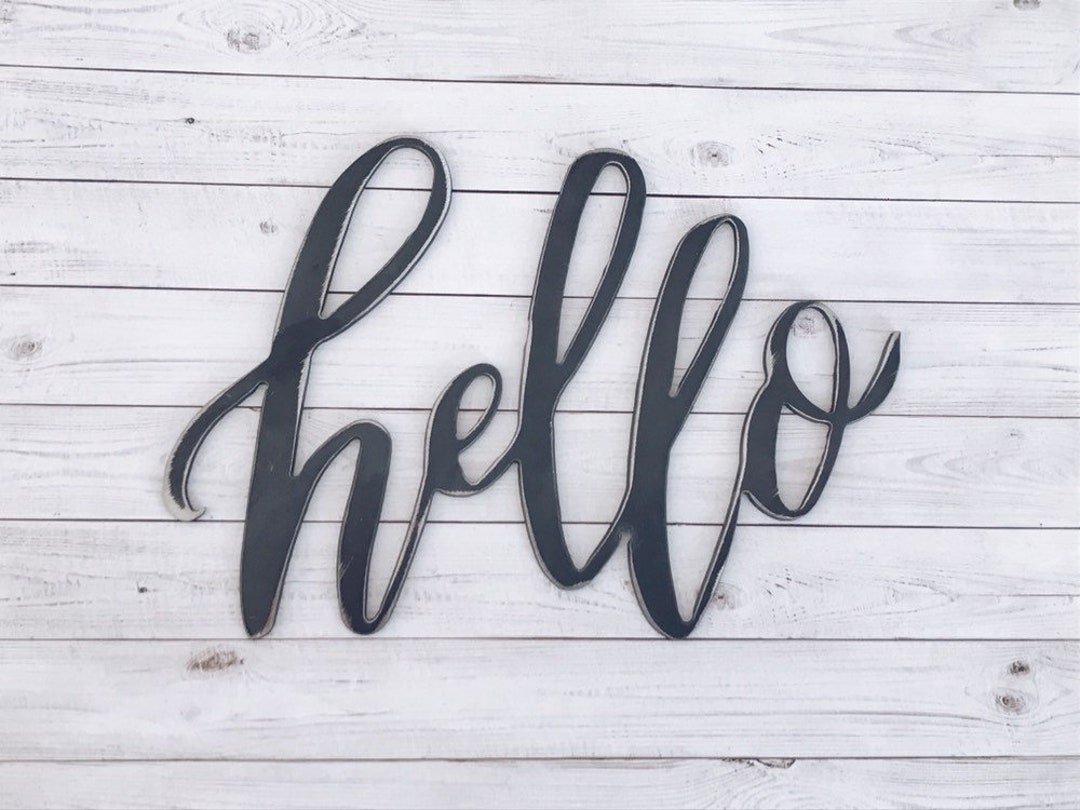 Hello Sign #1, Metal, Wall Art*metal Wall Decor - Etsy