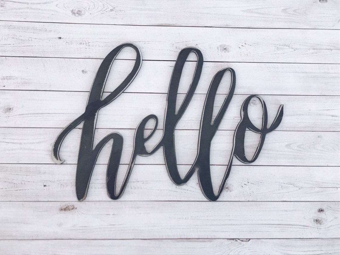 Hello Sign 1 Metal Wall Artmetal Wall Decor - Etsy