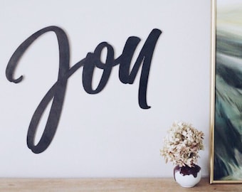 Joy Metal Art Sign - Etsy
